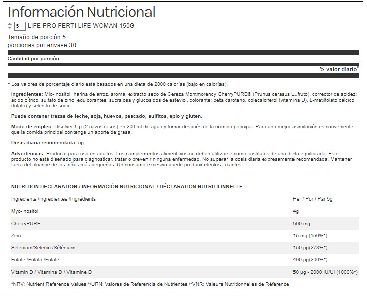 Ferti Life Woman (150 gr) LIFE PRO NUTRITION